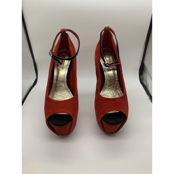 Wild Pair | Shoes | Wild Pair Red Platform Peep Toe Heels W Spikes ...